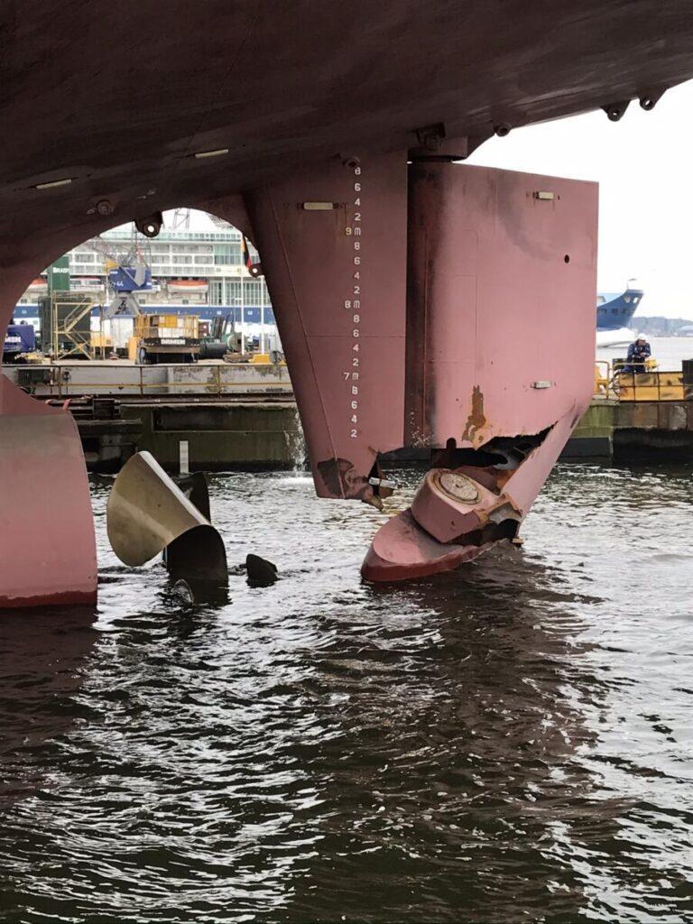 Major damage in way of propeller and rudder assembly - Evdemon & Partners