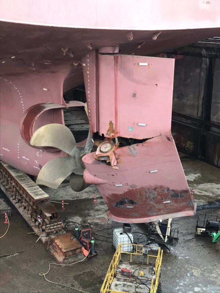Major damage in way of propeller and rudder assembly - Evdemon & Partners